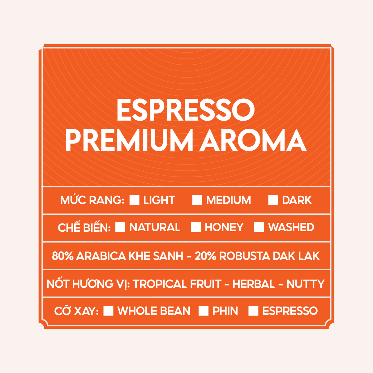 Premium Espresso - Aroma - 500G – Tourane Roastery